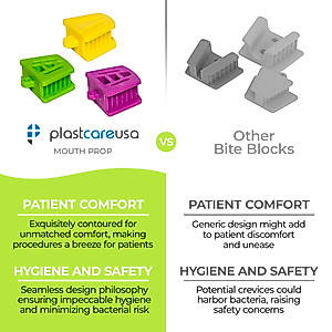 Large Purple Dental Bite Blocks - Autoclave Dental Silicone Mouth Props - Mouth Prop Bite Block Dental (Bag of 6) by PlastCare USA