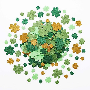 500 Pieces St. Patrick's Day Colorful Glitter Foam Stickers Self Adhesive Shamrock Shapes Glitter Stickers, Kid's Arts Craft Supplies Greeting Cards Home Decoration