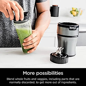 Ninja BN300 Nutri-Blender 900-Peak-Watt Personal Blender, 2 Dishwasher-Safe To-Go Cups (Renewed)