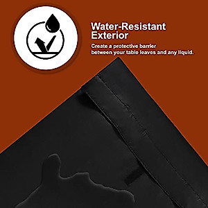 Sorfey Felt Lined Dining Table Leaf Storage Bag with Velcro Closure, Water Resistant and Scratch Resistant, 52" x 32", Black