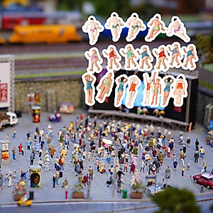 BQLZR 1:75 Multicolor ABS Unpainted Miniature Beach People Figures Mini People Pack of 20