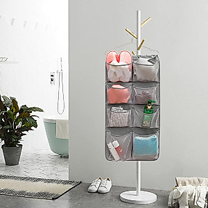 ANZORG Dual-Sided Hanging Closet Organizer Bra Underwear Socks Stocking Clothes Storage Bag with 16 Large Pockets (MESH POCKETS)