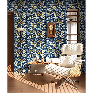 Luvdecor Peel and Stick Boho Wallpaper Removable Wallpaper Renter Friendly Wallpaper for Bedroom Bathroom Leaf Floral Contact Paper for Cabinet Accent Wall Home Decor 17.7 * 118 in