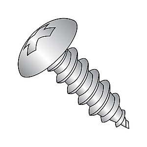 Small Parts 0820APT188 18-8 Stainless Steel Sheet Metal Screw, Plain Finish, Truss Head, Phillips Drive, Type A, #8-15 Thread Size, 1-1/4" Length (Pack of 50)