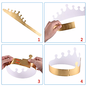 SIQUK 27 Pieces Golden Paper Crown Party Gold Crowns Hats King Crowns for Party and Celebration