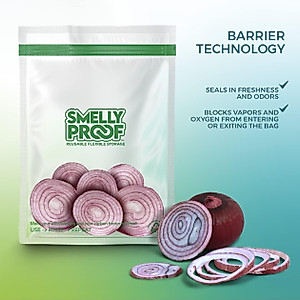 Smelly Proof Reusable Food Storage Bags, 15-Pack, Clear FLAT, 8.5x10