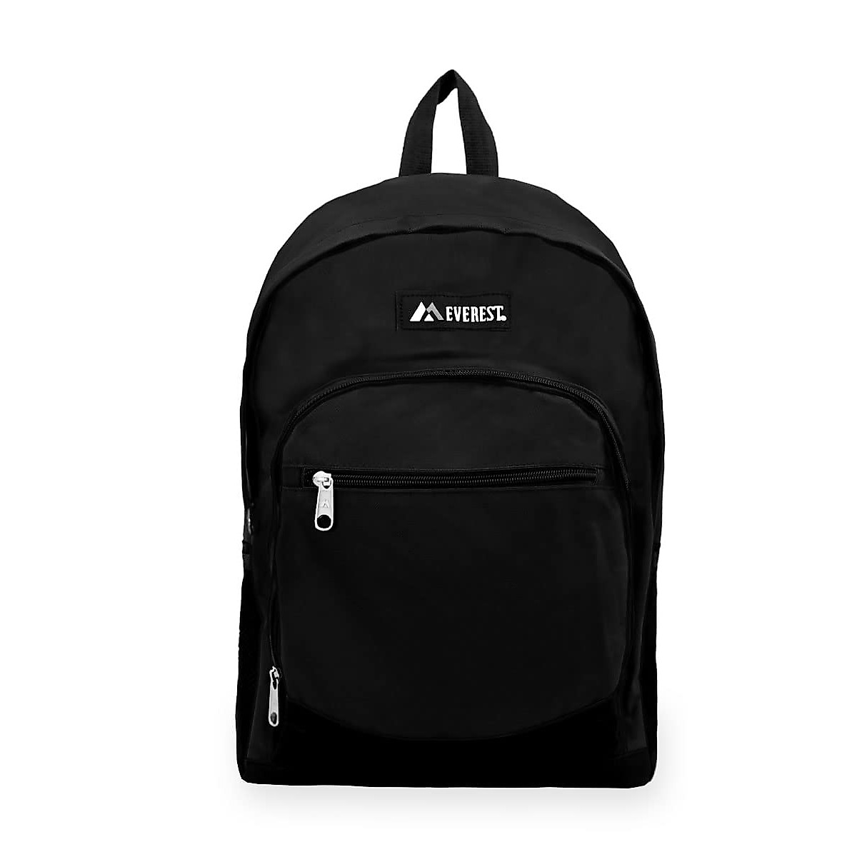 Everest Casual Backpack with Side Mesh Pocket, Black, One Size