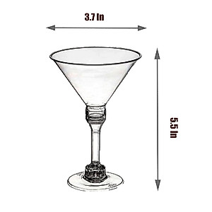 Molycular 60 Pack Plastic Martini Glasses, 5 Oz Plastic Cocktail glasses, Dessert Cup - for Party, Wedding, Birthday