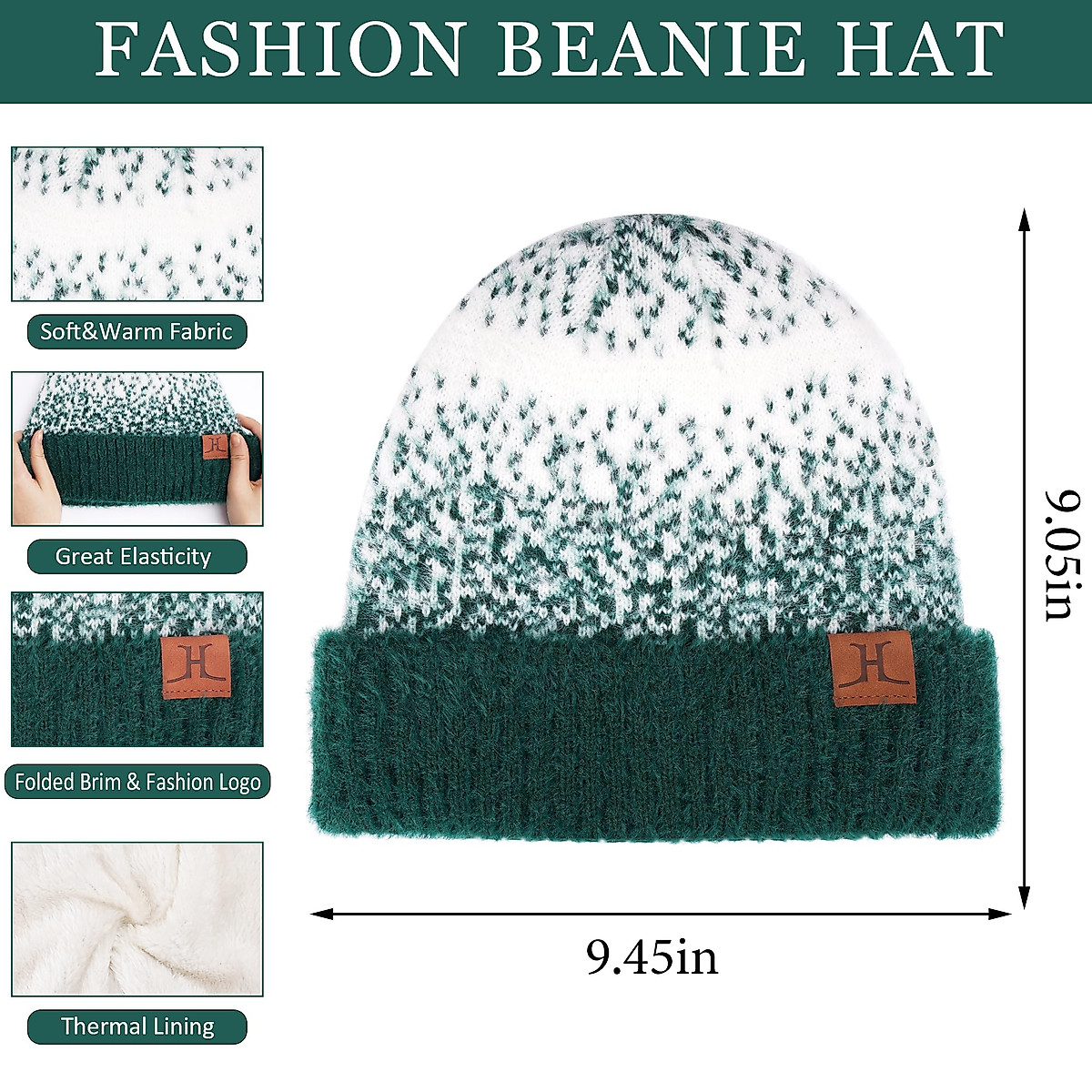 Womens Winter Knit Beanie Hats and Touchscreen Gloves Long Scarf Set with Warm Fleece Lined Skull Caps Gloves Scarves for Women