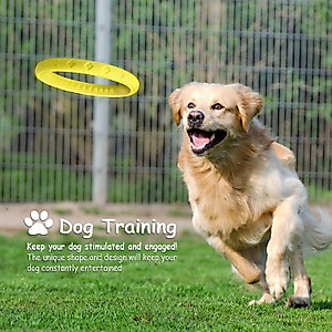 Fluffy Paws Dog Chewing Ring - Soft Rubber Ring Dental Chewing Teething Biting Chasing Training Toy for Small and Medium Dog Puppy - 10", Yellow