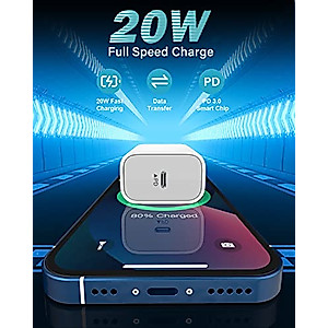 iPhone Charger Block USB C Wall Charger 20W 3Pack, Poukey USB C Charger Block PD Type C Fast Charging Block USB-C Power Adapter for Apple iPhone 14 Pro Max/13 Mini/13 Pro Max/11/XS/XR/X/8 Plus/SE/iPad