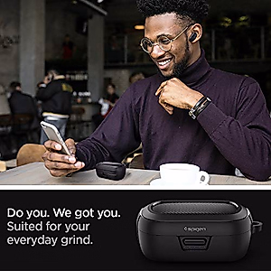 Spigen Rugged Armor Designed for Bose QuietComfort Earbuds Case Cover (2020) - Matte Black