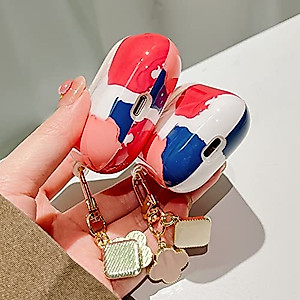 Compatible with airpods pro case Cover for Women with Keychain Fun for airpods case pro Cute red for Girls