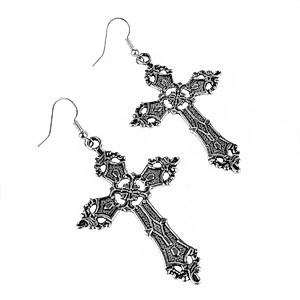 TIANHONGYAN Unique Baroque Cross Christ Dangle Earrings Vintage Bohemian Gothic Punk Dangle Drop Earrings for Women Jewelry (cross)