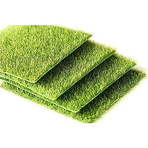 SUN-E 2 Pcs Life-Like Fairy Artificial Grass 12''x 12'' (30 X 30CM) Miniature Ornament Garden Dollhouse
