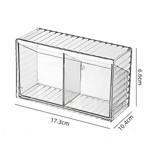 HomeSoGood Cotton Swab Storage Box,Transparent Bathroom Holder Canisters, Wall Mounted Makeup Organizer for Cotton Balls, Cotton Pad