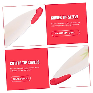 Anneome 120 Pcs Tip Set Knives Protector Guards Tile Cutter Protector Knives Blades Protector Covers or Sleeves Curved Knives Blades Cover Chef Ceramic Tile Handguard Plastic