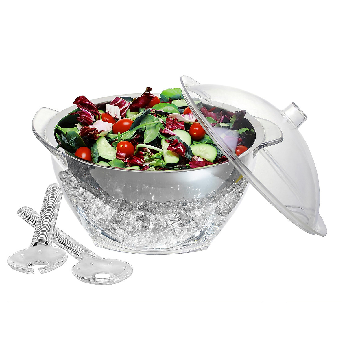 Prodyne IC-30 ICED Salad Bowl, 4 Qt, Off-white