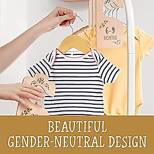 TOBETOPTOOLER 8 Pcs Baby Closet Dividers Nursery Baby Closet Hanger Organizer Wood Double Sided Baby Clothes Dividers from Newborn to 24 Months (Burlywood)