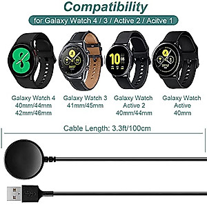 Charger for Samsung Galaxy Watch 4/4 Classic/3/Active 2/Acitve, Replacement USB Charging Cable Cord Dock Stand for Galaxy Watch 4/4 Classic/3/Active 2/Acitve