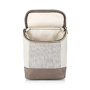 Itzy Ritzy Insulated Bottle Bag – Keeps Bottles Warm or Cool - Holds 3 Bottles & Features Interior Pocket for Ice Pack (Not Included), Vanilla Latte