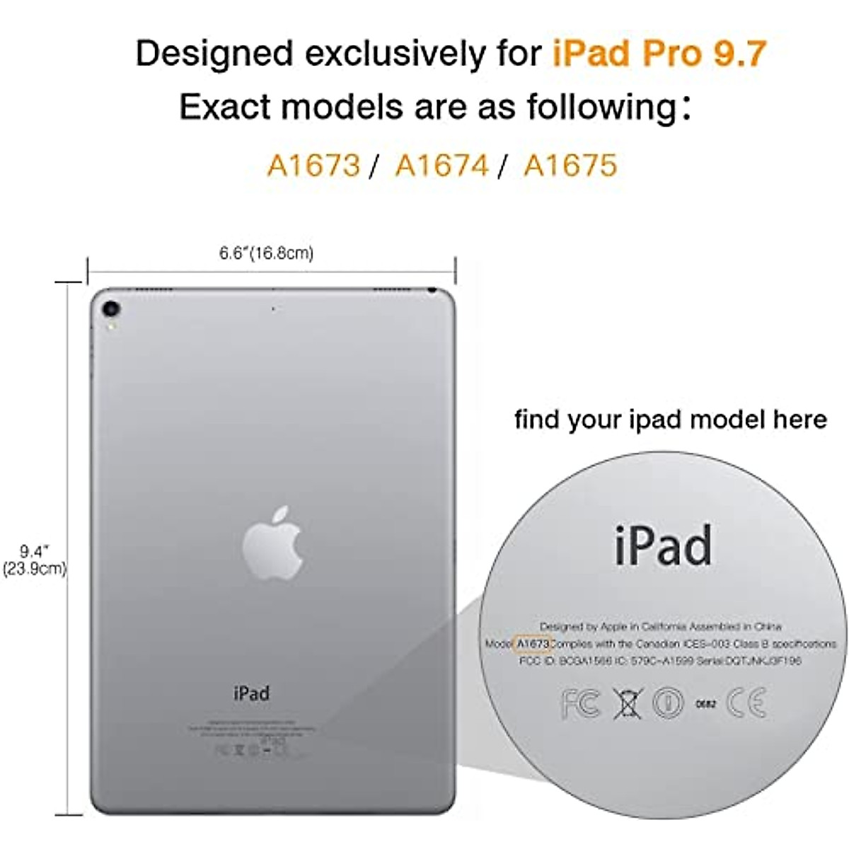 MoKo Case Fit iPad Pro 9.7 with Apple Pencil Holder - Slim Lightweight Smart Shell Stand Cover Case with Auto Wake/Sleep Fit Apple iPad Pro 9.7 Inch 2016 Tablet, Black