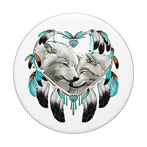 Wolf Lover Heart Dream Catcher PopSockets PopGrip: Swappable Grip for Phones & Tablets