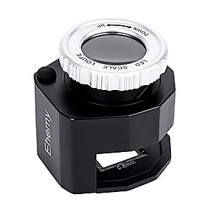 Loupe Magnifier 30X Aluminum Alloy Magnifier Illuminated Adjustable Focal Length Desktop Magnifier with 6 Lights for Jewelry Textile Optical Currency Coins Stamps Circuit Board Gems …