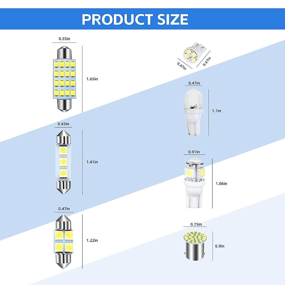 NTNEV 42PCS Car LED Bulb Kit, Vehicle Interior Mini Bulbs Kit, T10 1157 31mm 36mm 41mm LED Dome Light Festoon Bulbs, Brake Light, Dome Light, Map Light, Parking Light (White)