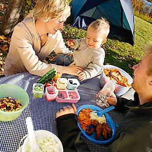 Matyz 12-Pack Plastic Food Storage Containers With Lids Airtight Freezer Safe (Pink, 4 OZ Each) - Baby Food Freezer Trays With Lids Baby Cubes Food Storage - Stackable Baby Food Storage Containers