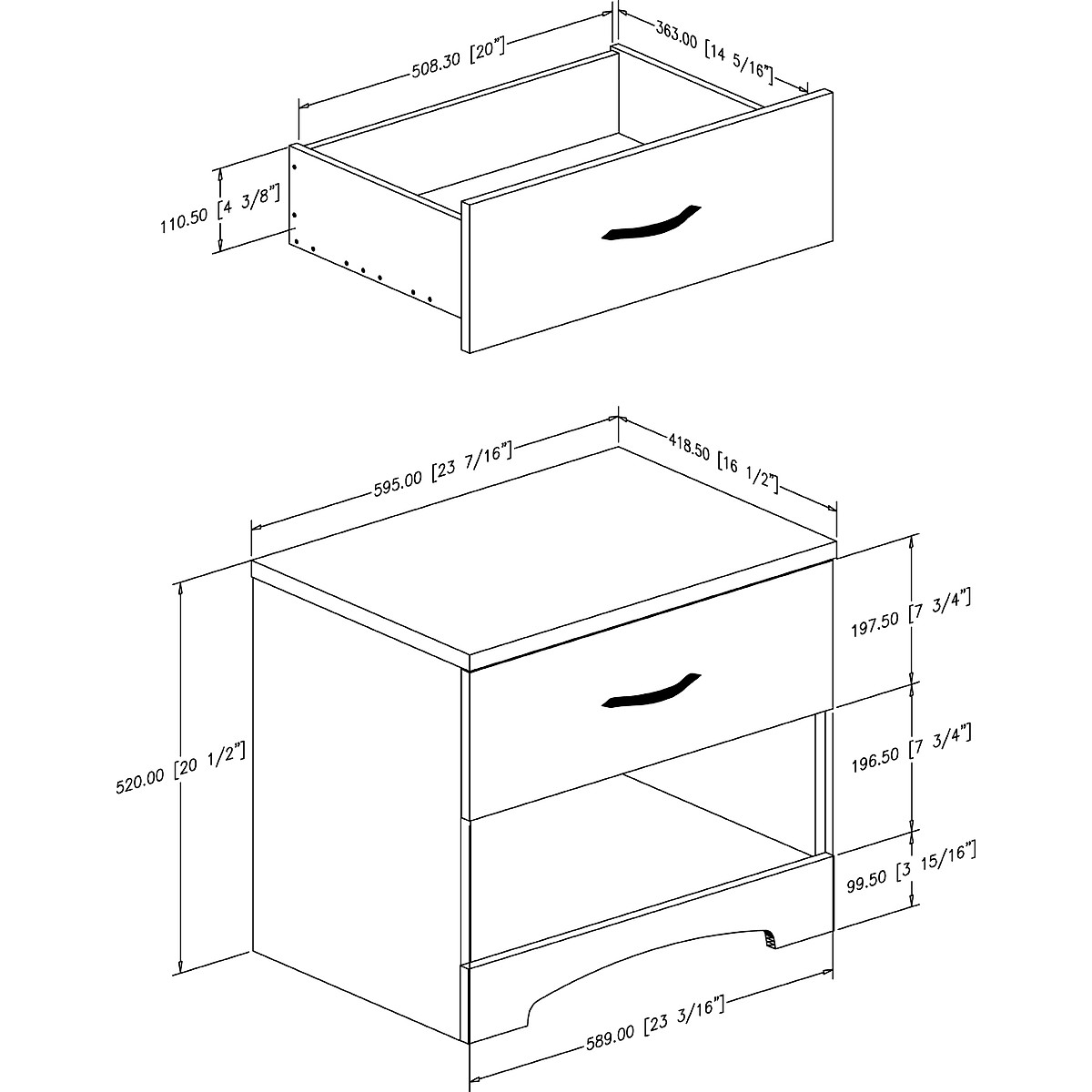 South Shore Step One 4-Piece Bedroom Set Pure Black, Contemporary
