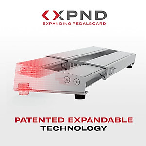 D'Addario Accessories XPND Pedal Board - Guitar Pedal Board that Expands - Pedal Boards for Guitars - 1 Row, Lightweight, Durable Aluminum Pedalboard - Pre-Applied Loop Velcro for Swapping Pedals