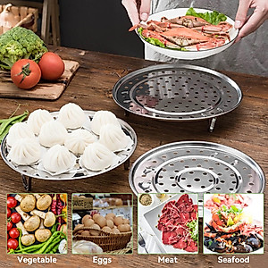 9.5in Steamer Rack, Stainless Steel Round Steaming Tray Canner Steaming Rack Food Vegetable Steam Tray for Pressure Cooker Pot