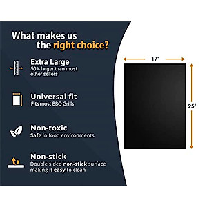 Oven Liners for Bottom of Oven - 2 Pack Large Heavy Duty Mats, 17”x25” Non-Stick Reusable Liner for Electric, Gas, Toaster Ovens, Grills - BPA & PFOA Free Kitchen Accessory to Keep Your Oven Clean