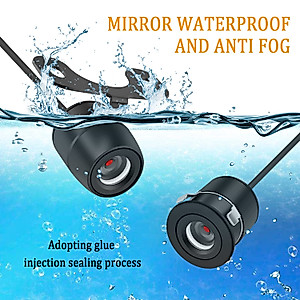 Car Reverse Backup Camera - [HD Night Vision] [170°Wide Angle] Front Side Rear View Camera with Dual Purpose Design - Waterproof Universal Reverse Camera for Car Truck SUV RV
