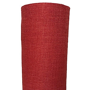 A-Express Faux Linen Fabric - Linen Type Material by The Yard with Backing - 57" Wide Linen Look Upholstery Fabric for Car Seats, Curtains, Tablecloth, Sewing, Bags - 1 Yard 57" x 36" Dark Red