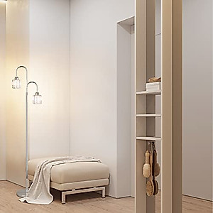 Ralbay Crystal Chrome Floor Lamp, 2-Light Modern Crystal Floor Lamp, Crystal Chrome Tall Lamp Tree Glam Floor Lamp for Living Room Bedroom (Bulb Excluded)