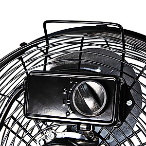 Comfort Zone CZHV12B 12-inch High-Velocity 3-Speed Floor Fan with 180-Degree Tilt, Black