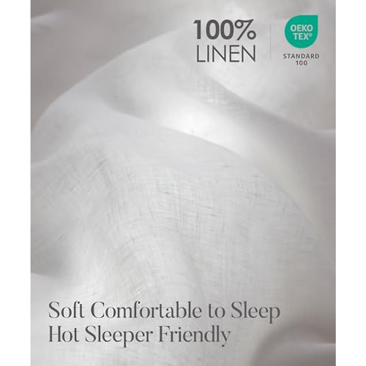 DAPU 100% Linen Duvet Cover Set - Pure Natural French Flax Linen with 8 Corner Ties and Zipper Closure Soft Breathable Durable for Hot Sleepers 1 Duvet Cover 2 Pillowcases (White, Queen)