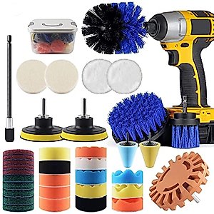 37 Pcs Polishing Pads Kit, Drill 3 Inch Buffing Pad,Car Buffer Polisher Kit Drill Buffing Kit for Car Polishing,Waxing,Sealing Glaze car Detailing Kit for All Surfaces