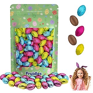Easter Chocolate Eggs, Multicolored Foil Wrapped Milk Chocolate, Kosher Half-Pound Approx. 45 Eggs