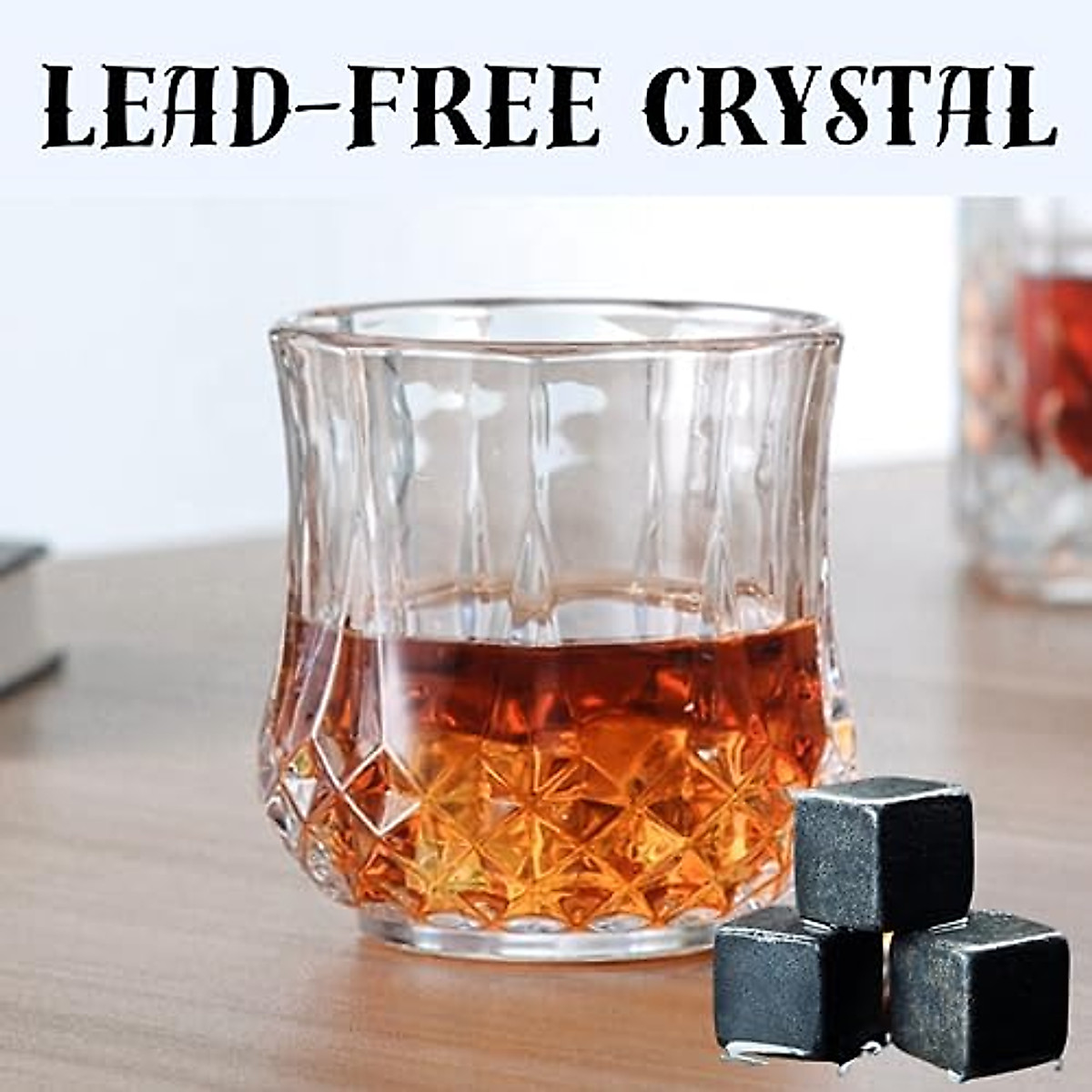 A&A Wonders Premium Whiskey Stones 100% Natural Granite Set Of 9 Chilling Rocks Stone Reusable Ice Cubes For Drinks With Velvet Carrying Pouch, Gift for Whiskey Lovers (Sparks)