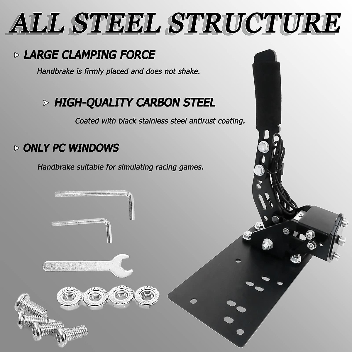 Anman USB Handbrake with Adapter Plate for PC Windows 14 Bit Professional Gaming Peripherals fit Racing Games Logitech G27 G25 G29 G920 G923 Thrustmaster T500 T300