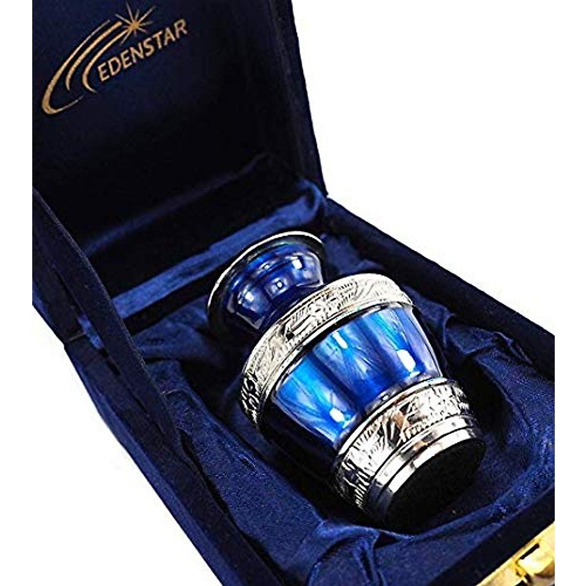 EDENSTAR NEXTG Premium Quality Memorial Mini Keepsake Urn Handcrafted to Perfection Engraved with Unique Design - Small Keepsake Cremation Urn for Ashes Handmade Funeral Urn