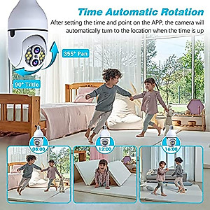 EYETOO Wireless WiFi Light Bulb Security Camera Outdoor, 10x Zoom 360 Degree PTZ Panoramic Light Socket Security Camera for Home with FHD 1080P Color Night Vision, Auto Tracking, Two-Way Talk, Alerts