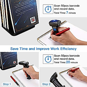 Upgraded Eyoyo 2D Ring Barcode Scanner Bluetooth, USB Wired & 2.4G Wireless & Bluetooth Mini Wearable Bar code Scanner, 1D 2D QR Image Barcode Reader PDF417 Data Matrix for iPhone, Andriod, Tablet, PC