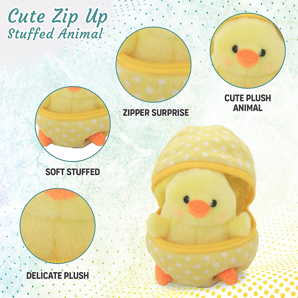 Made By Aliens Easter Plush Unicorn Stuffed Animal 6 Inches Surprise Zip-Up Egg Hideaway Spring Inspired Gift for Girls and Boys Birthday Halloween Mother's Day (New Unicorn Egg)