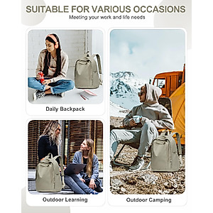 kibachev Green Canvas Backpack for Men Laptop Backpack College Backpack for Women Leisure Backpack Vintage Backpack