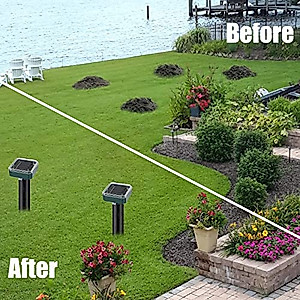 Mole Repellent Solar Powered 10 Pack Snake Repellent Squirrel Gopher Repellent IP44 Waterproof Ultrasonic Rodent Repellent and Deterrent Mole Trap Killer for Your Yard,Farm,Garden