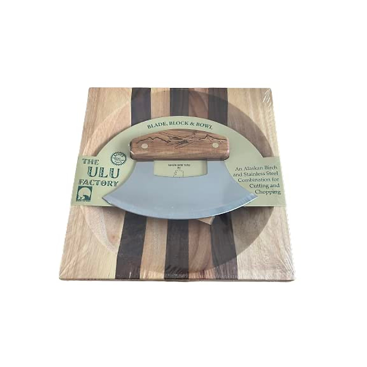 Alaskan Knife Chopping Board With Large Bowl, Seaplane Scene